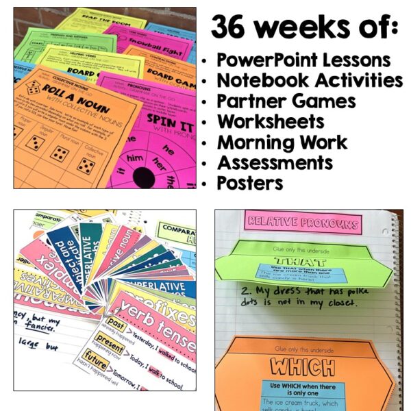 4th Grade Grammar Curriculum Yearlong Spiral Review Daily Lessons ...