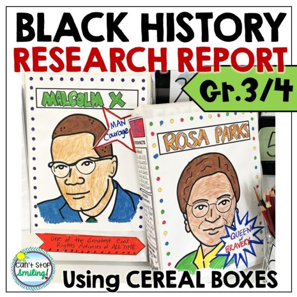 Black History Month Research Project Using Cereal Boxes 3rd 4th Grade ...